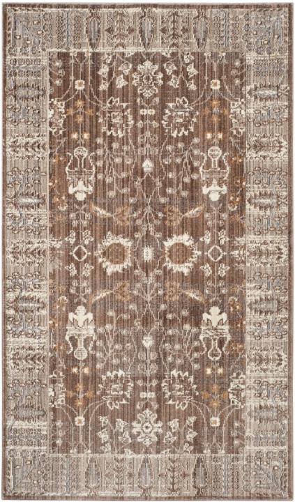 Vivid Brown Floral Area Rug | Valencia Rugs - Safavieh