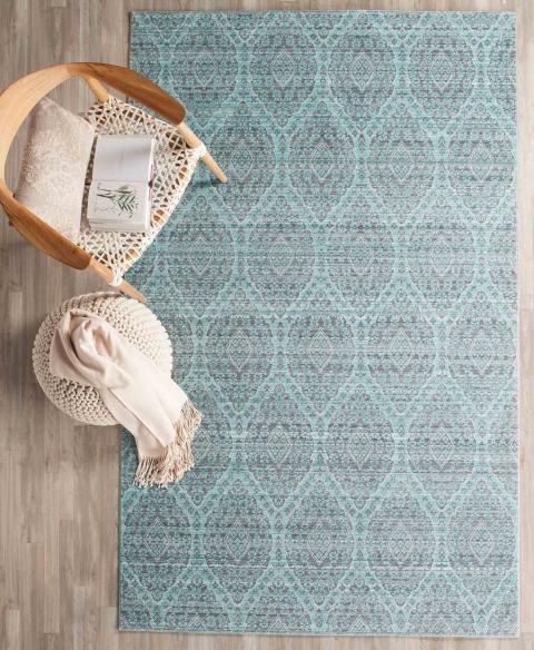 Mod Watercolor Carpet | Alpine Blue & Mauve Rugs - Safavieh